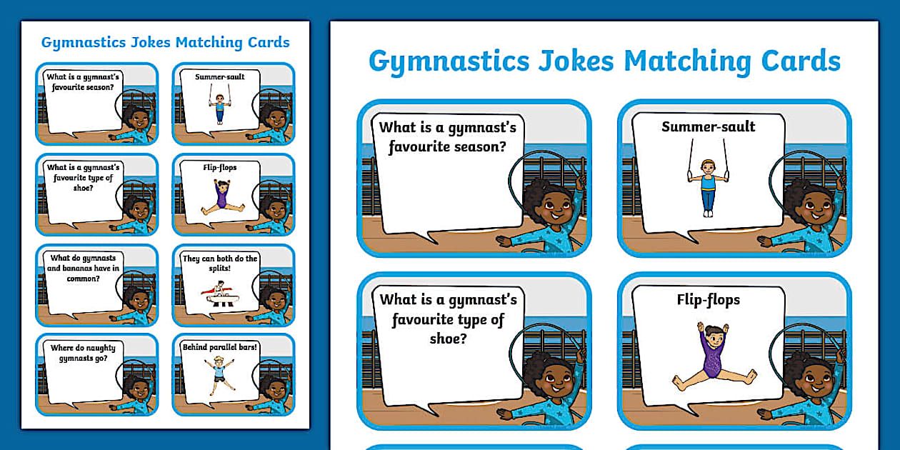 Gymnastics Jokes Matching Cards (teacher made) - Twinkl