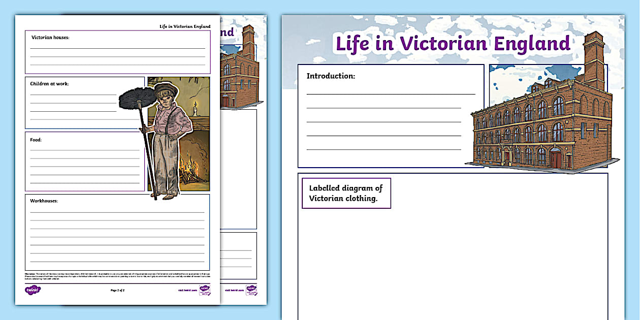 Life in Victorian England Non-Chronological Report Template