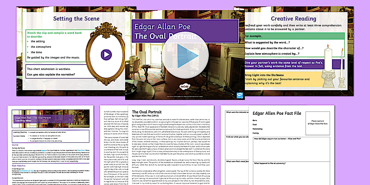 Edgar Allan Poe: 'The Oval Portrait' Rescource Pack