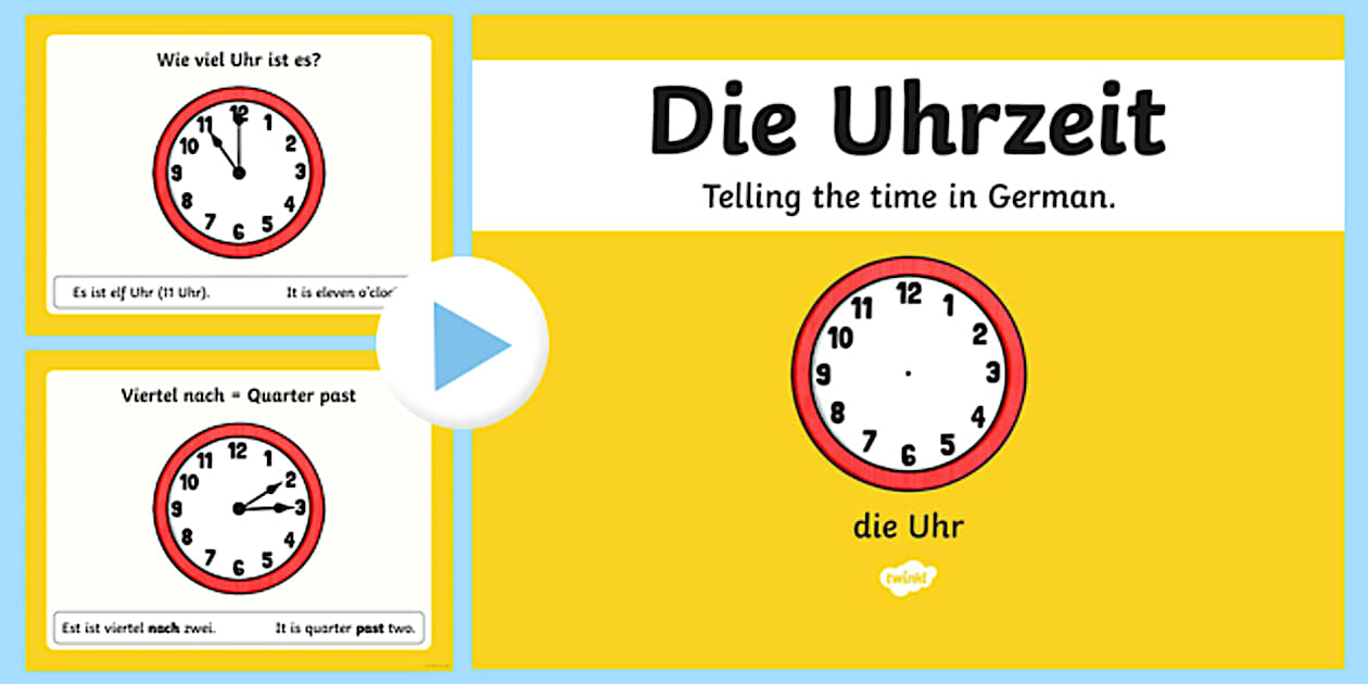 Telling the Time 2 German PowerPoint (teacher made) - Twinkl