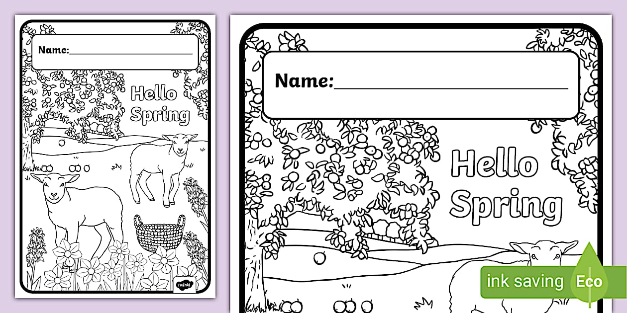 Spring Colouring Book Cover (teacher made) - Twinkl