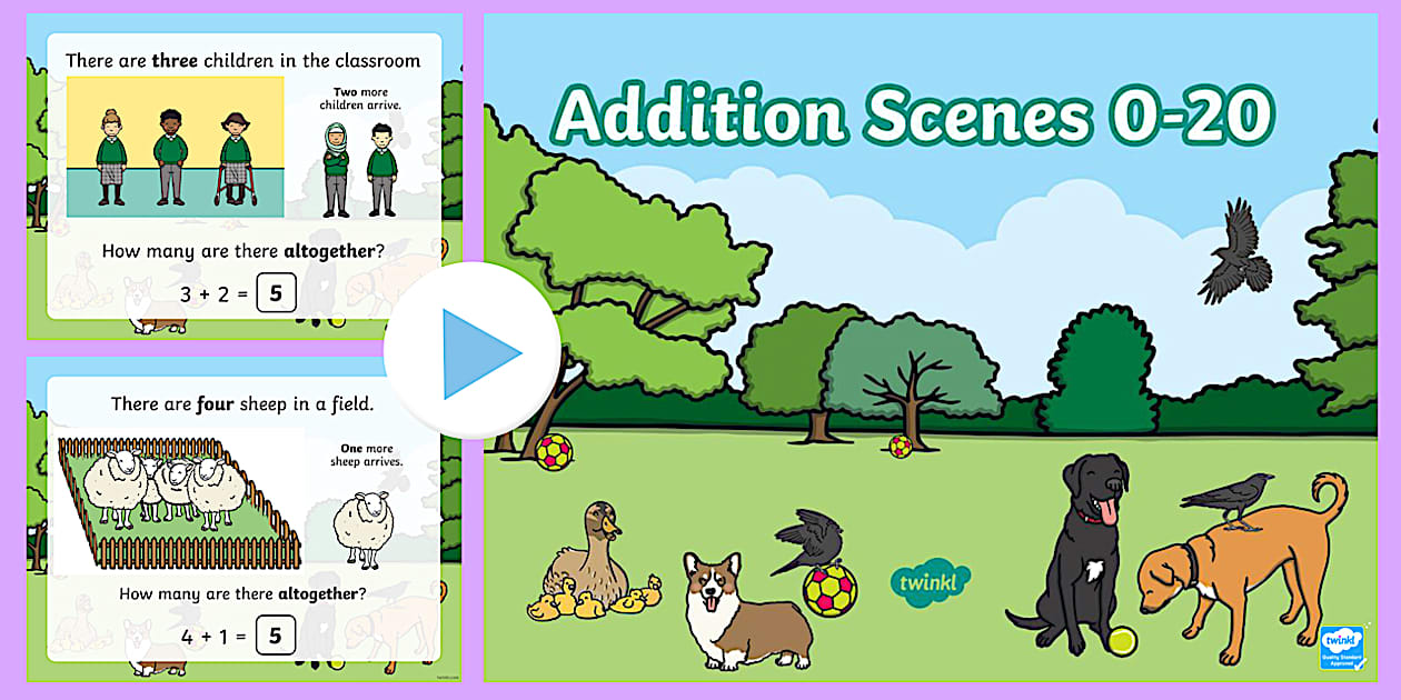 Addition Scenes 0 to 20 PowerPoint (teacher made) - Twinkl
