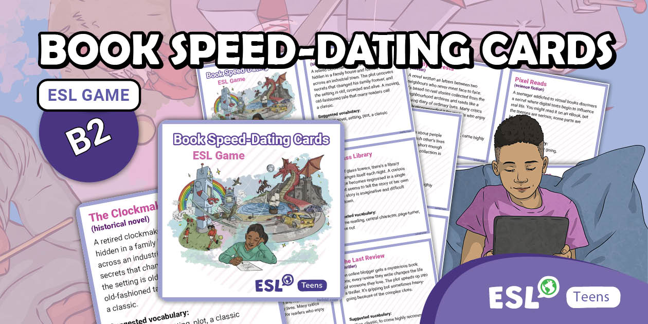 ESL Book Speed-Dating Cards for Teens