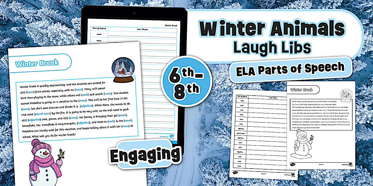 Winter Break Laugh Libs for 6th-8th Grade (teacher made)