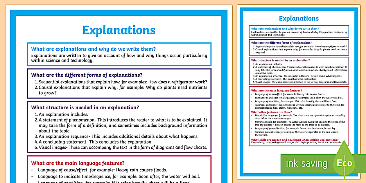 Editable What is an Explanation? A4 Display Poster - Twinkl