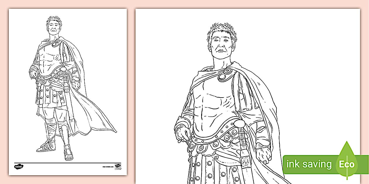 Julius Caesar Colouring Page (Teacher-Made) - Twinkl