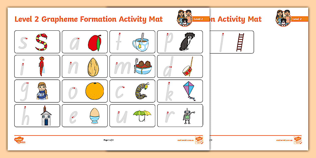 Level 2 Grapheme Formation Activity Mat (teacher made)
