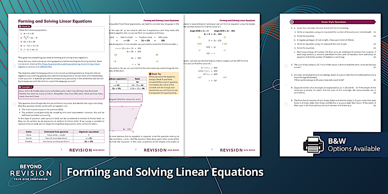 👉 Forming and Solving Equations (teacher made) - Twinkl