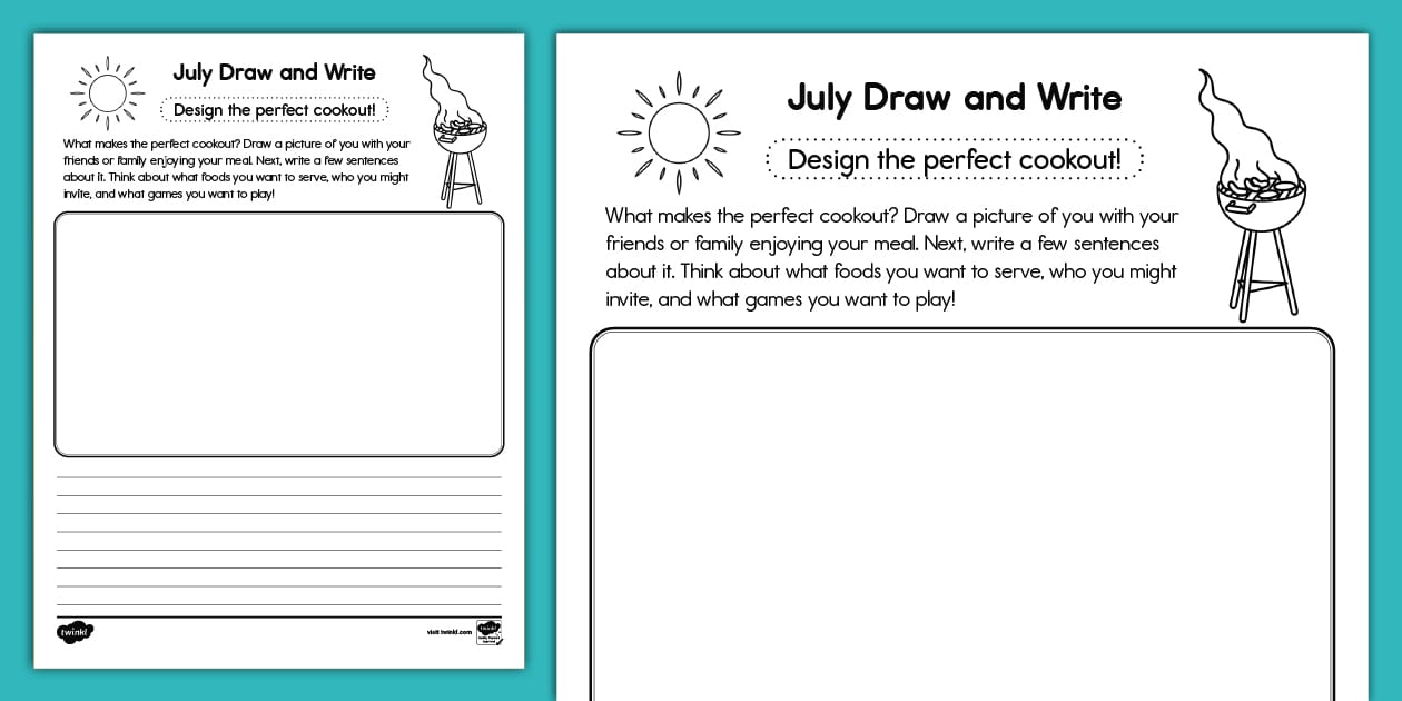 July Draw & Write Prompt for K-2nd Grade - Twinkl