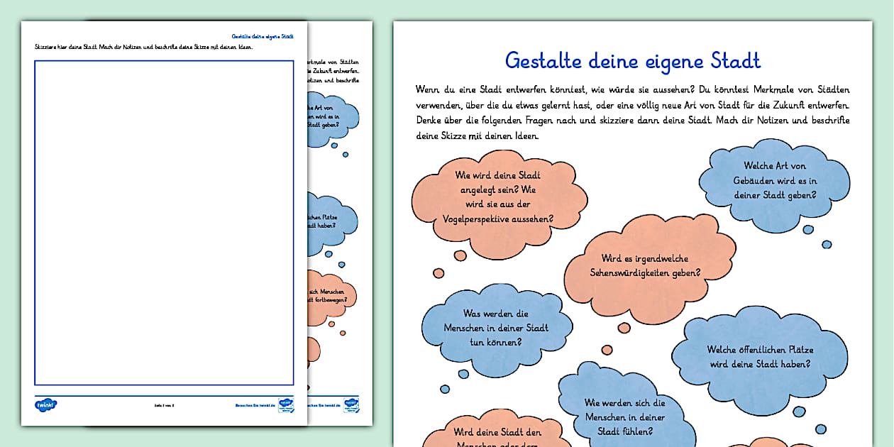 Gestalte deine eigene Stadt - Anleitung (teacher made)