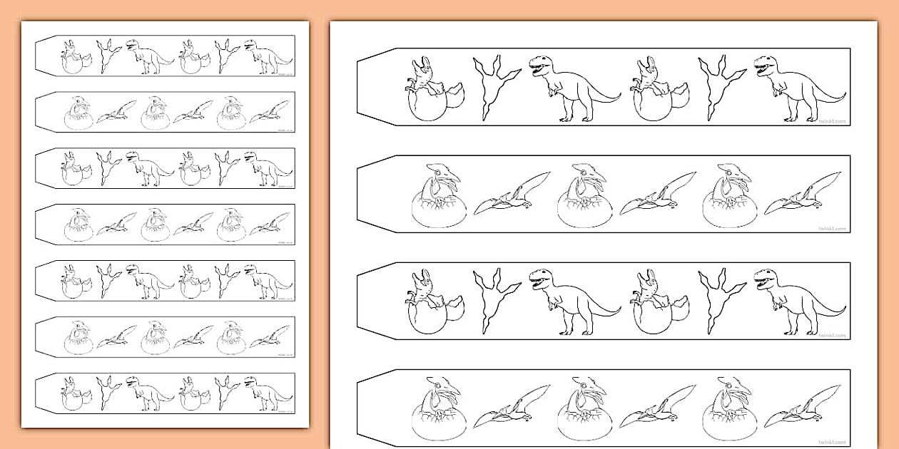 Dinosaur Colouring Paper Chains (teacher made) - Twinkl