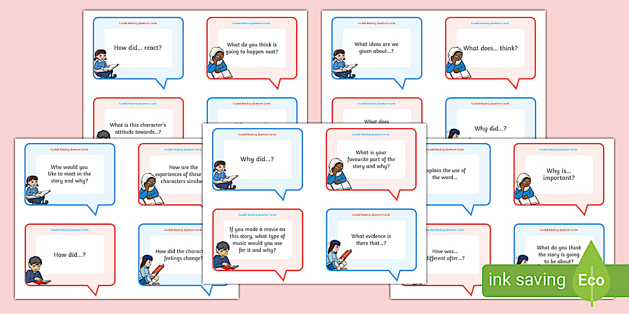 Black and White AF3 Guided Reading Question Cards - Twinkl