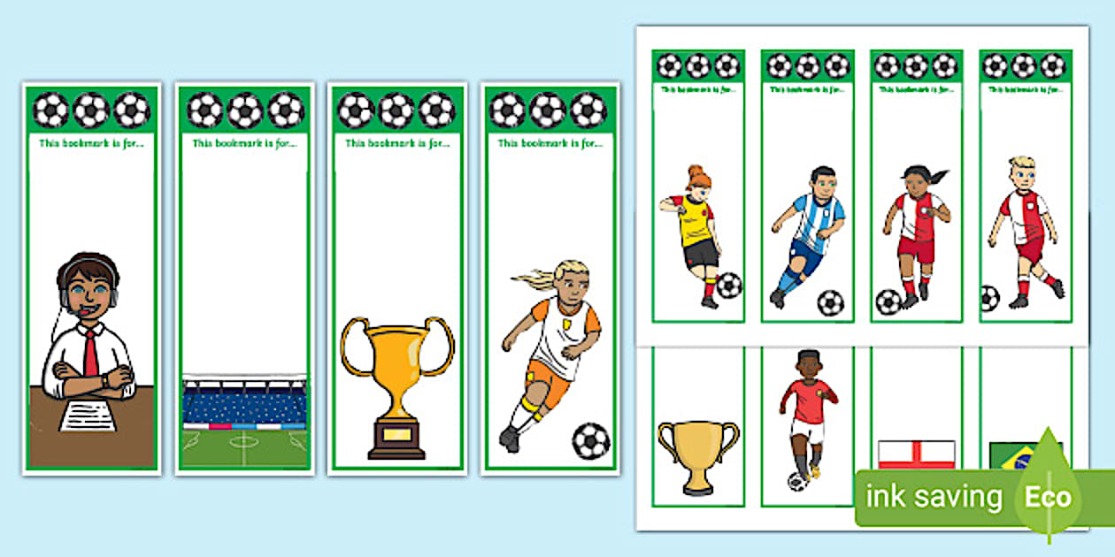 Editable Football Bookmarks - football, world cup, sport, read