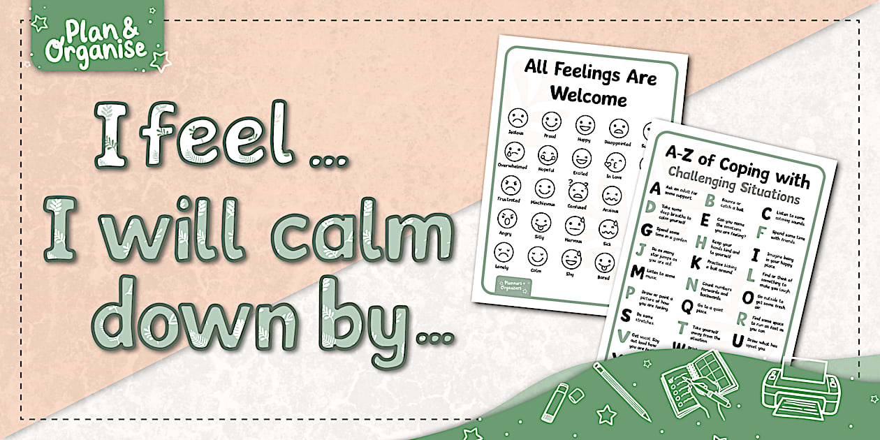 Calm Down Corner Posters and Lettering Pack | Therapeutic Classroom
