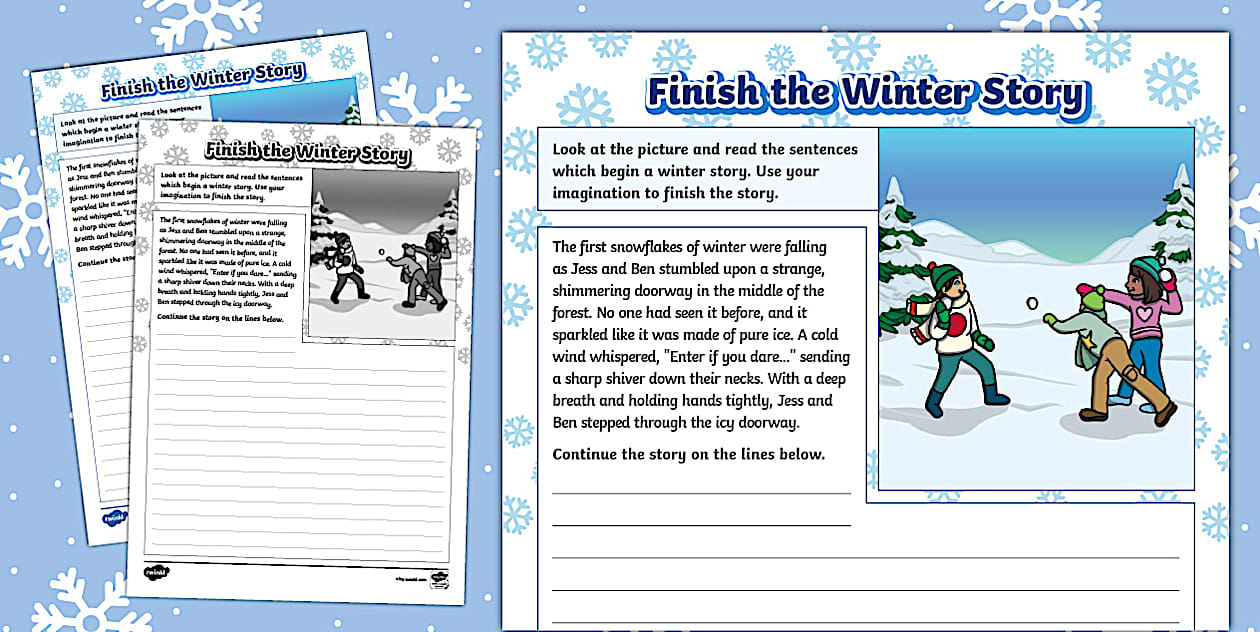 Finish the Winter Story Writing Template (teacher made)