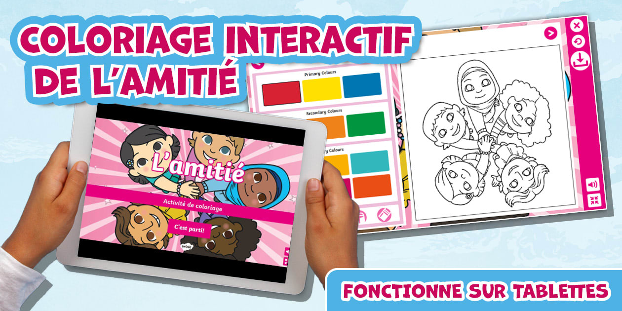 Coloriage interactif de l'amitié - Twinkl