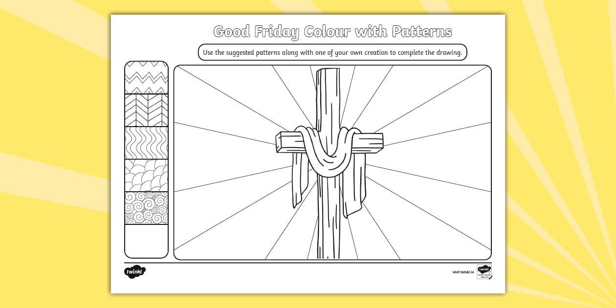 Good Friday Colour with Patterns Activity - Twinkl