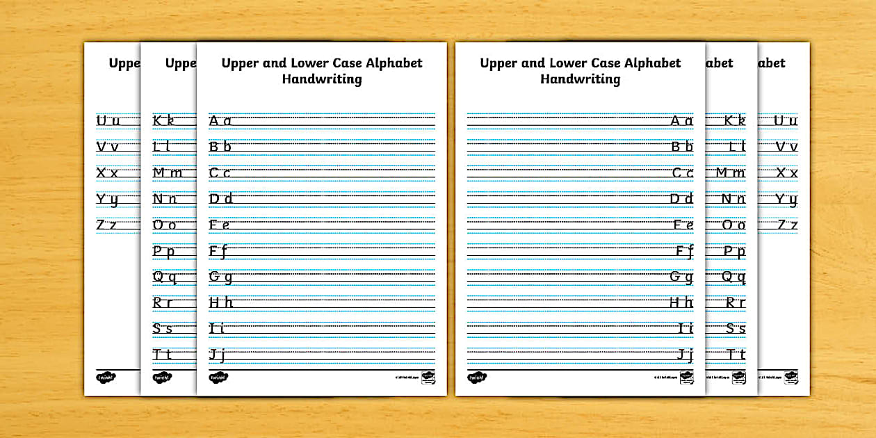 Upper and Lower Case Alphabet Handwriting Practice Worksheet