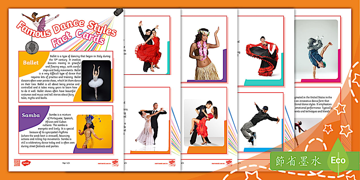 舞蹈類型小知識｜Famous Dance Styles Fact Cards