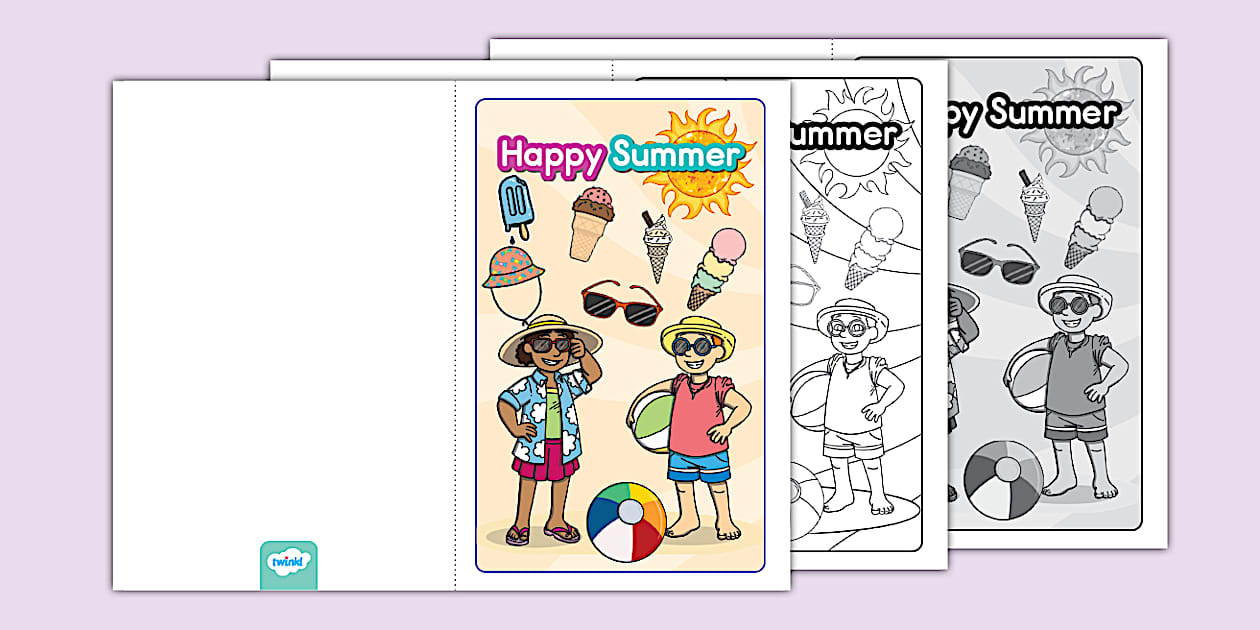 Summer Vacation Greetings Cards (teacher made) - Twinkl