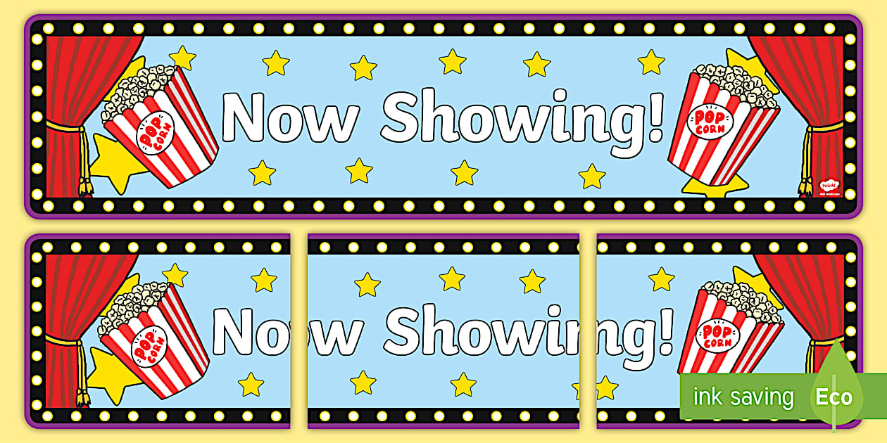 "Now Showing" Movie Banner (professor feito) - Twinkl