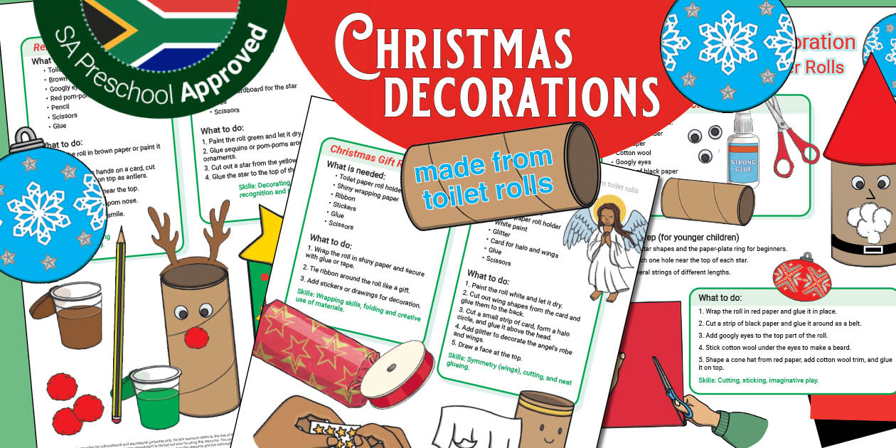 Preschool: Christmas Decoration from Toilet Paper Rolls