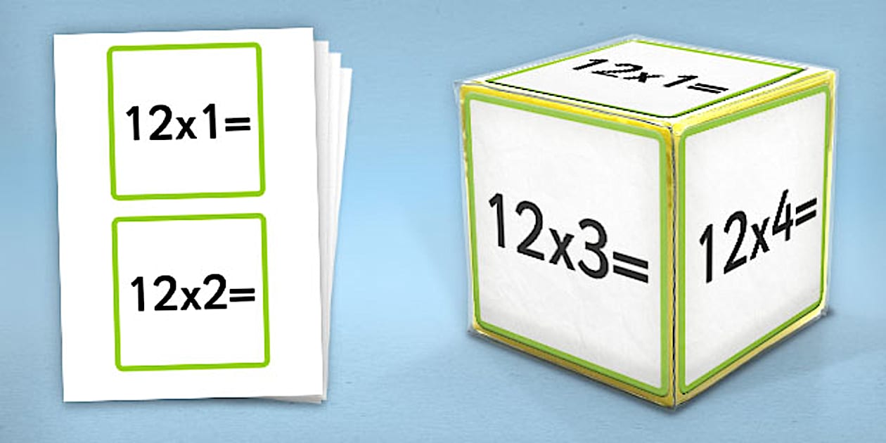 Giant Foam Dice Squares 12 Times Tables - Twinkl