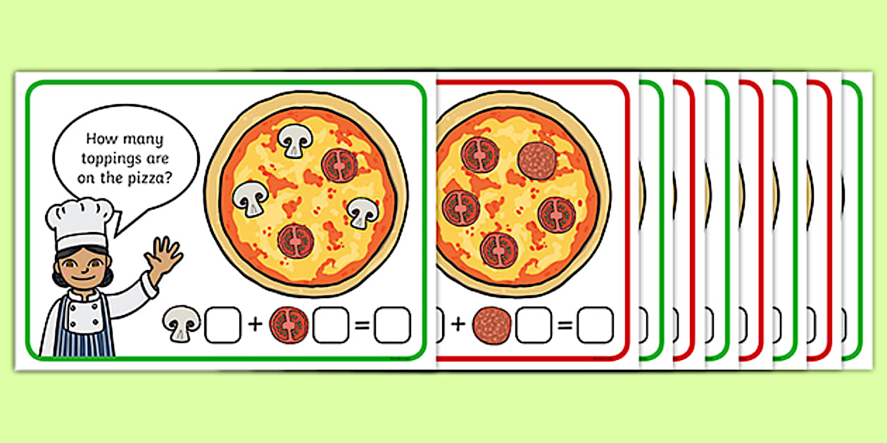 The Pizza Addition and Counting Cards | Twinkl - Twinkl