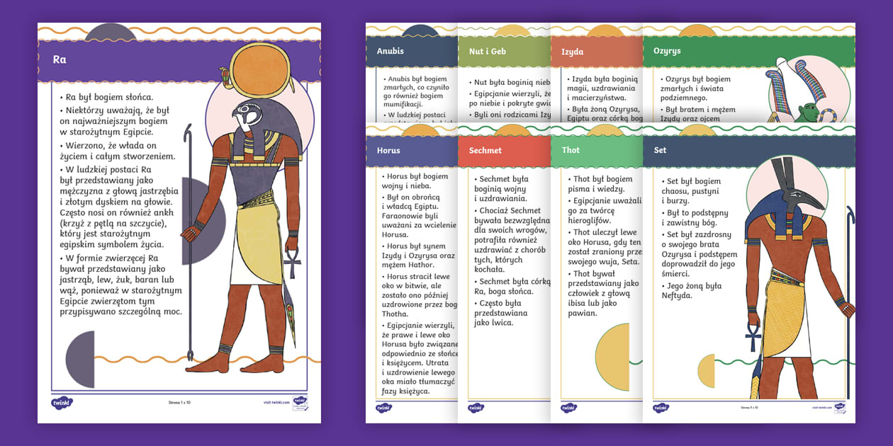 Egipscy bogowie i boginie | Plakaty (Teacher-Made) - Twinkl