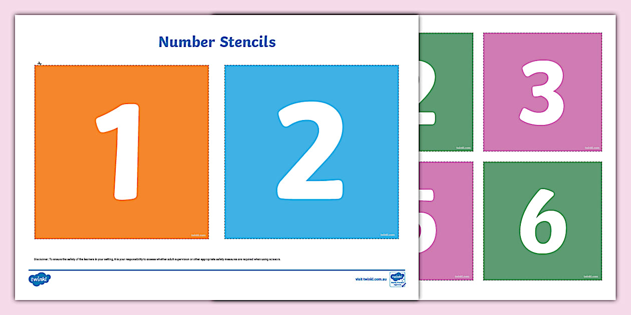 Number Stencils Activity Sheet | Twinkl Resources - Twinkl