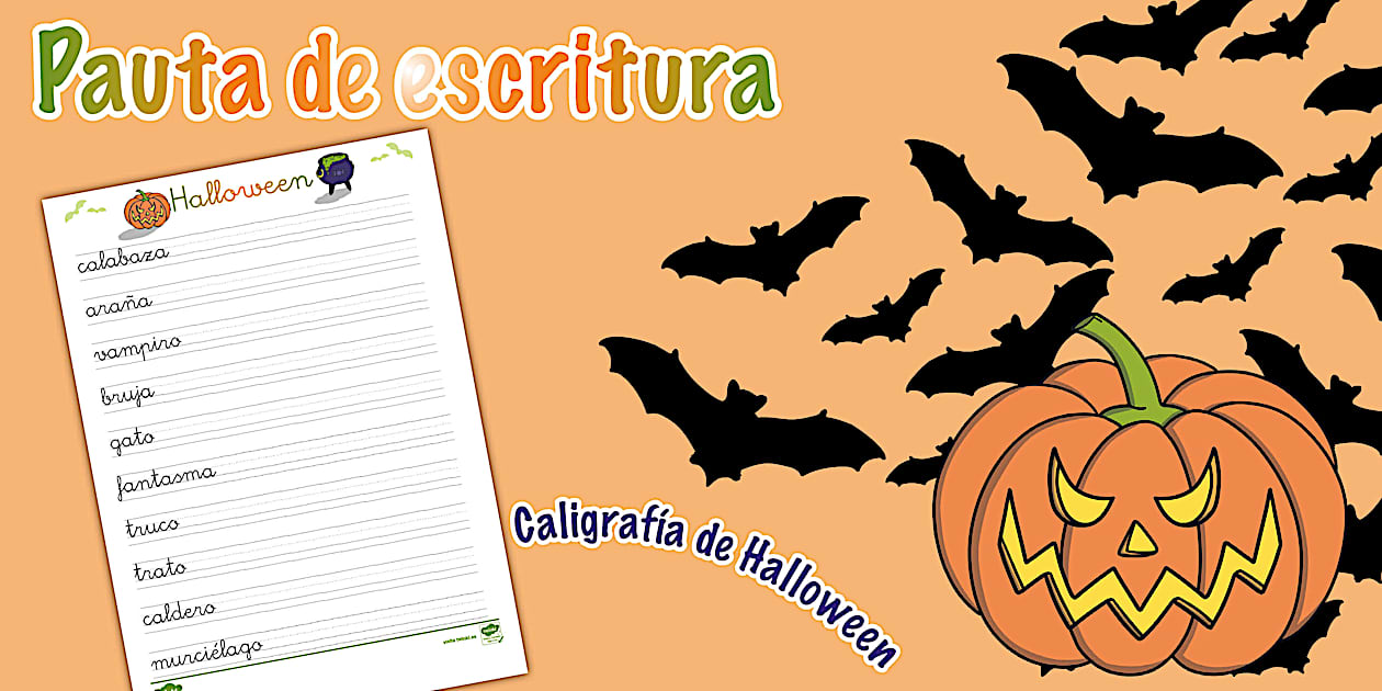 * NEW * Pauta de escritura: Caligrafía de Halloween