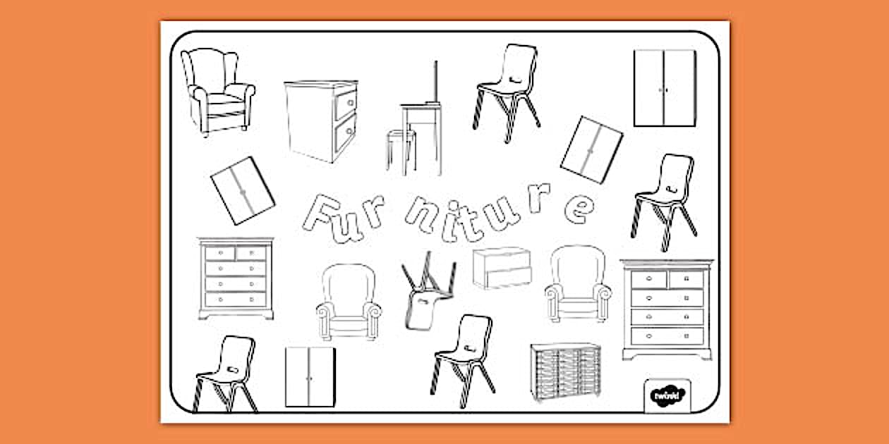 Furniture Doodle Colouring Page (teacher made) - Twinkl