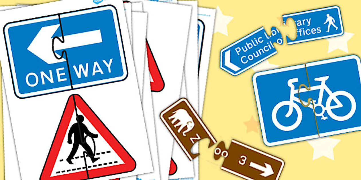 Road Sign Matching Activity (teacher made) - Twinkl