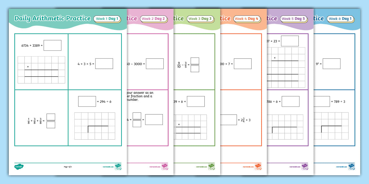 👉 Year 5 Summer 1 Daily Arithmetic Practice Pack - Twinkl
