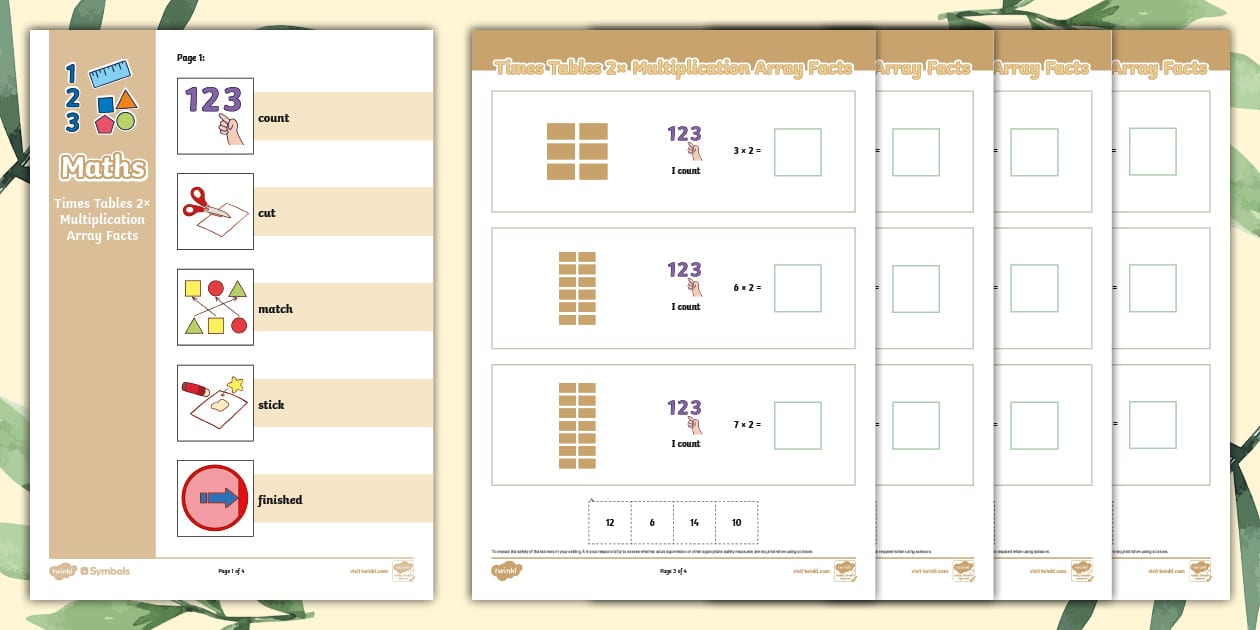 SEND Structured Steps Maths 2x Multiplication Array Facts