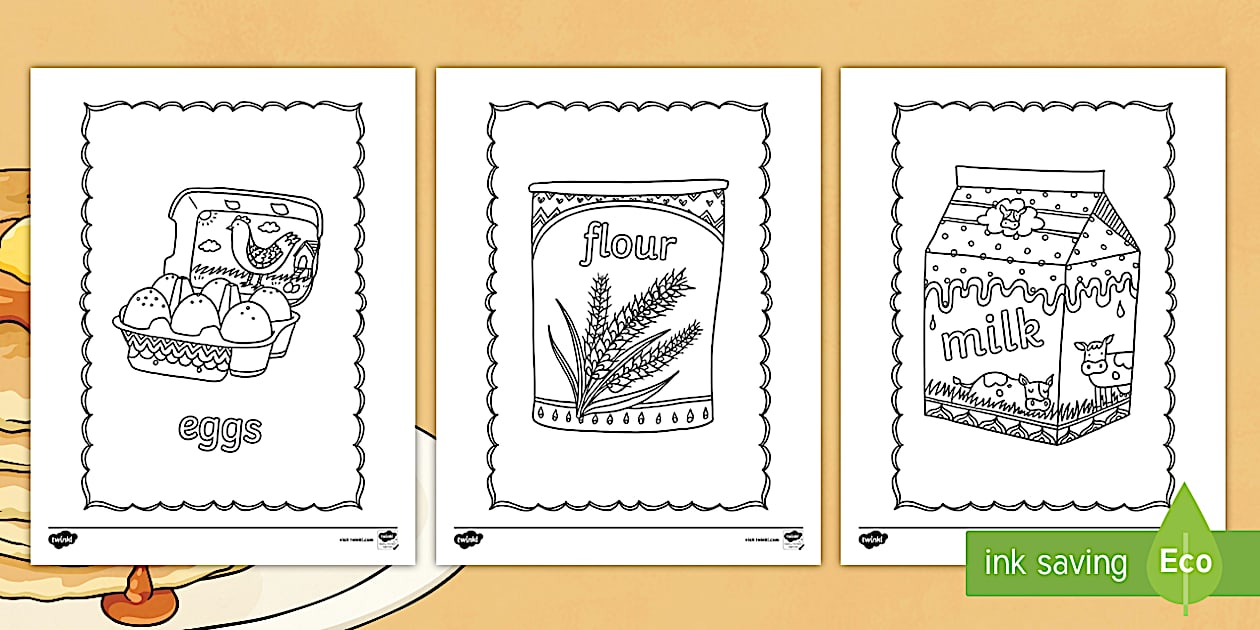 Pancake Day Coloring Sheet / Worksheets (teacher made)