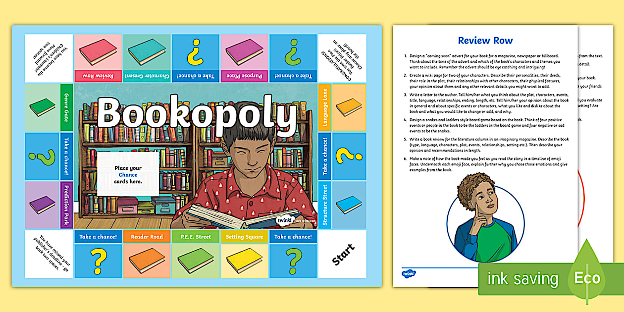 Bookopoly Board Game (teacher made) - Twinkl