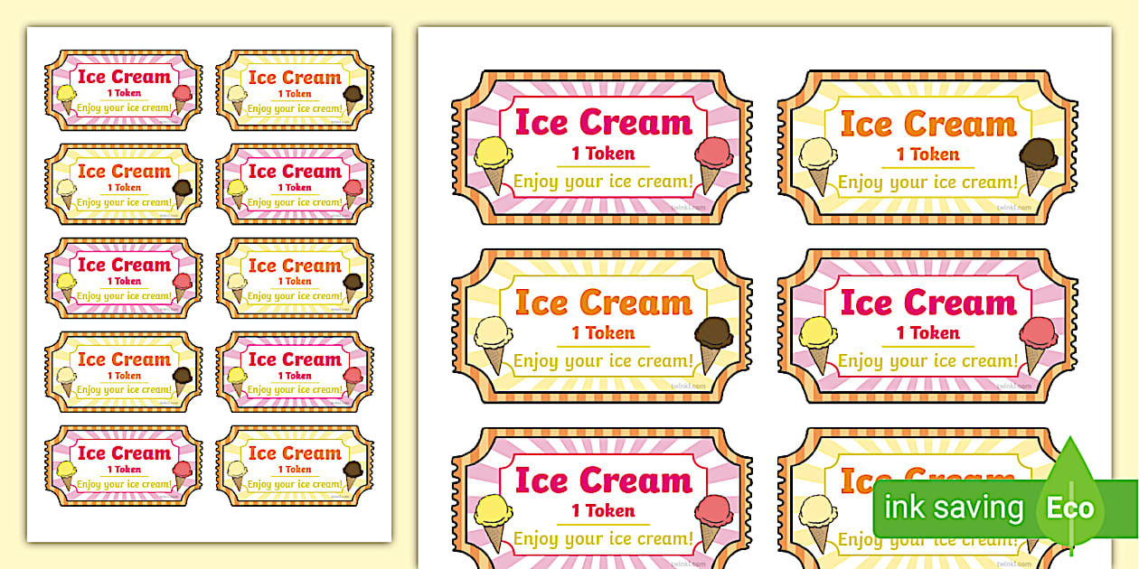 Ice Cream Tokens (teacher made) - Twinkl