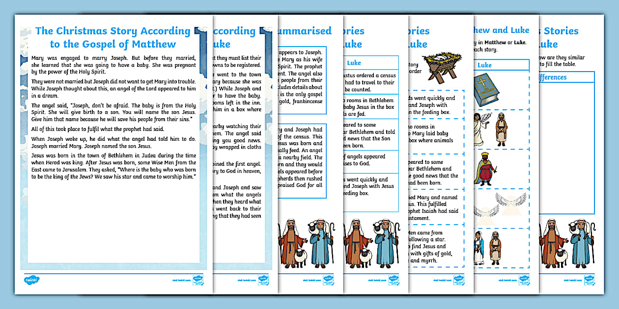 Comparing the Christmas Story in the Gospels - Twinkl