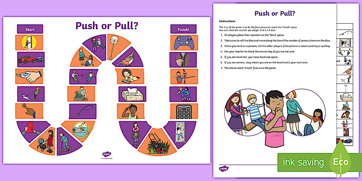 Push or Pull Board Game (teacher made) - Twinkl