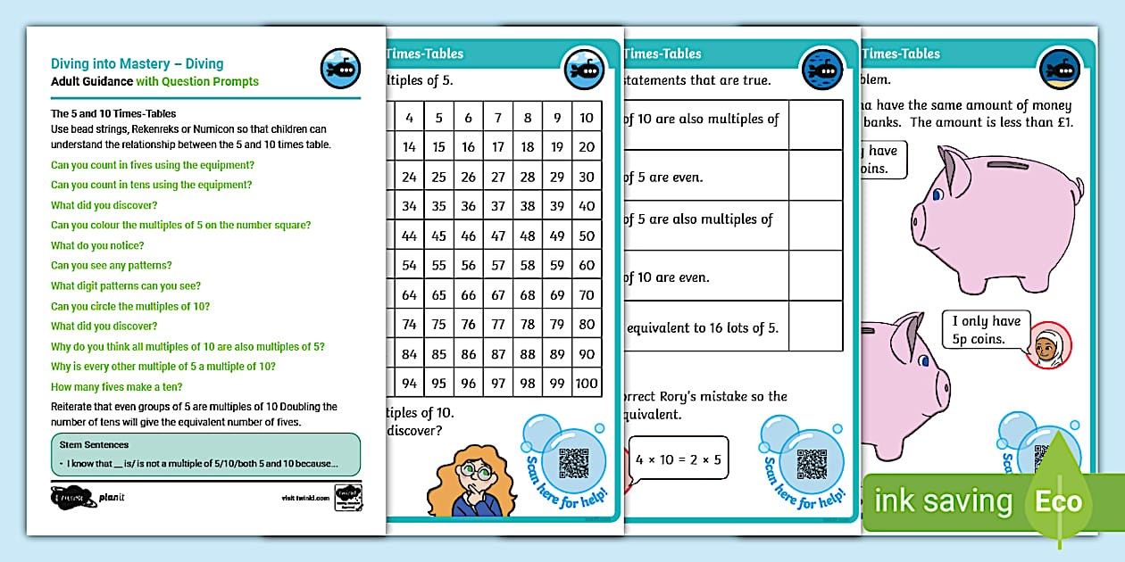 👉 Y2 DiM: Step 17 The 5 and 10 Times-Tables Activity Cards