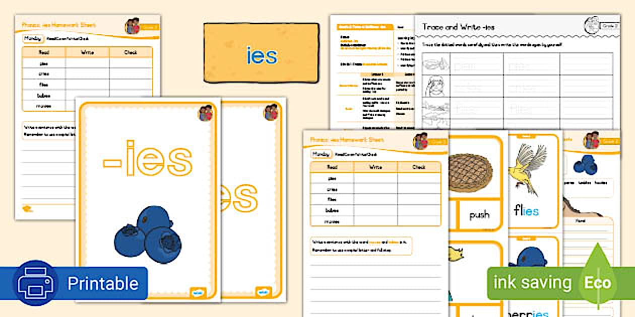 Grade 2 Phonics Pack ies (teacher made) - Twinkl