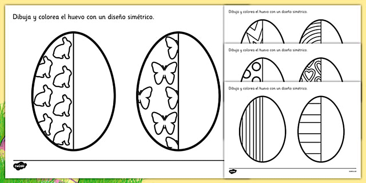 Ficha de simetría: El huevo de pascua - Semana Santa