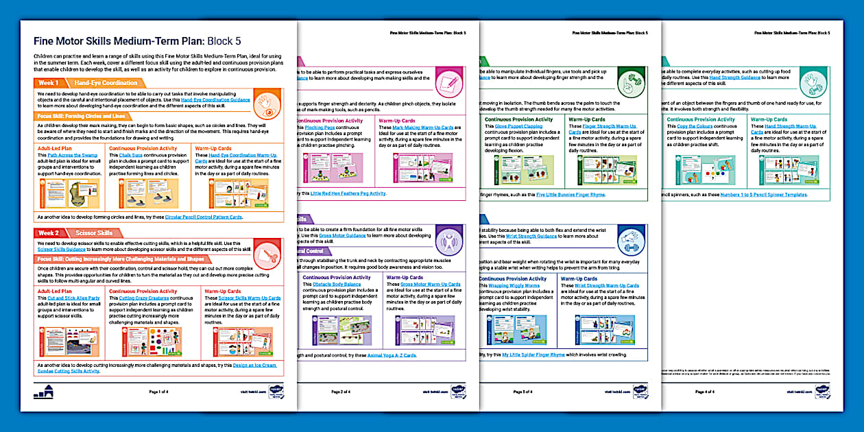 Fine Motor Skills Medium-Term Plan: Block 5 | Twinkl