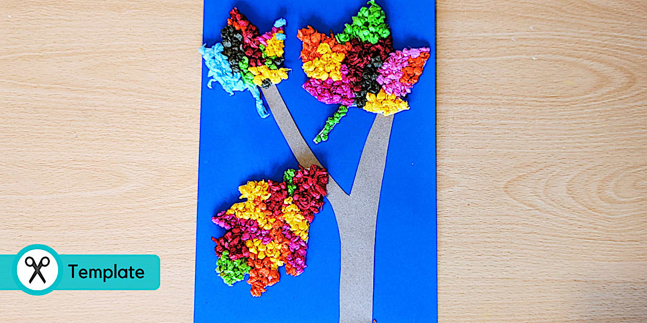 Autumn Leaf Tissue Paper Craft | Autumn Craft (teacher made)