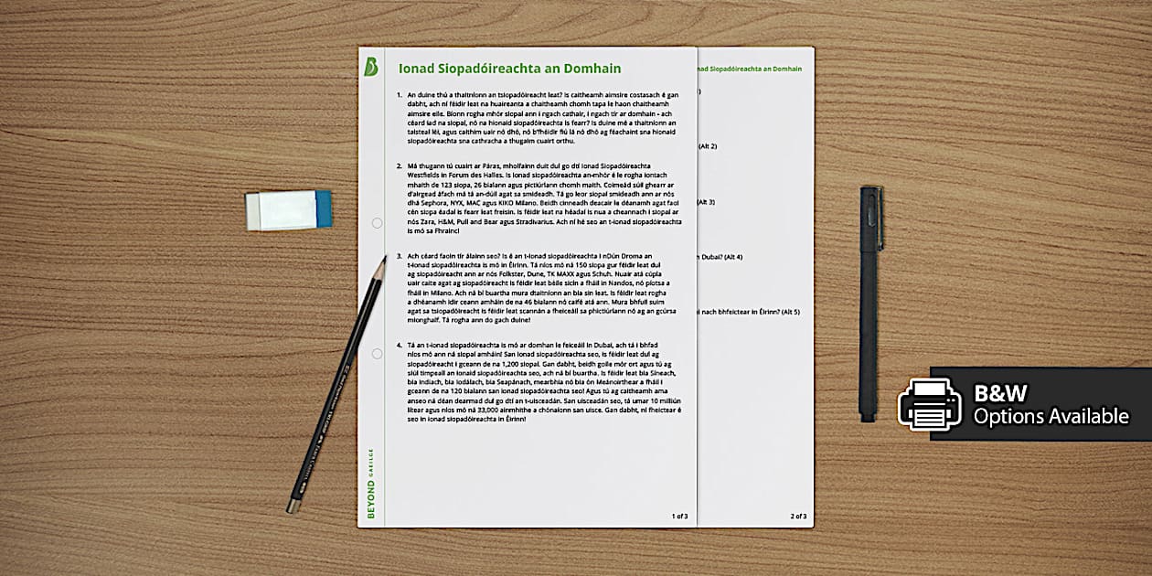 Ionad Siopadóireachta an Domhain Léamhthuiscint - Twinkl