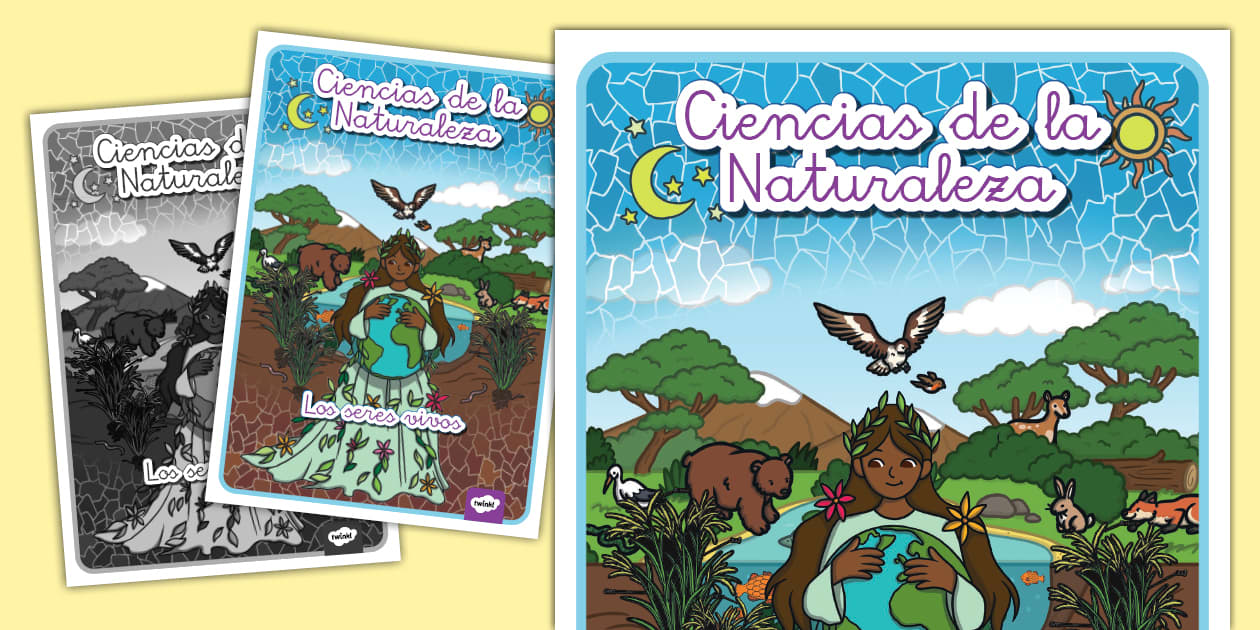 Portada de cuaderno: Ciencias de la naturaleza - Los seres vivos