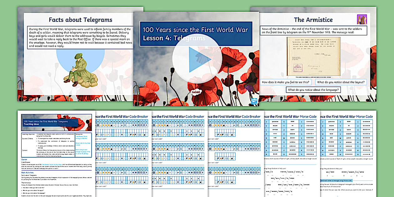 GCSE 100 Years since the First World War Lesson 4: Telegrams