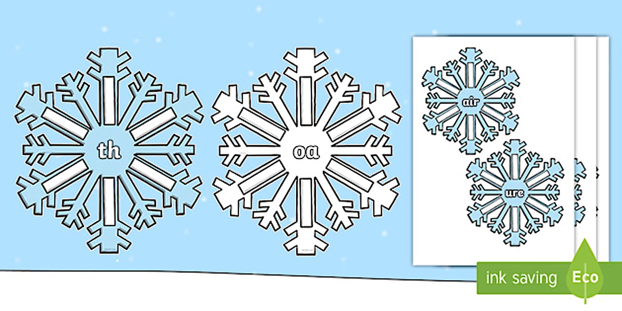 Winter Snowflakes: Phase 3 Phonics Activity Cards - Twinkl
