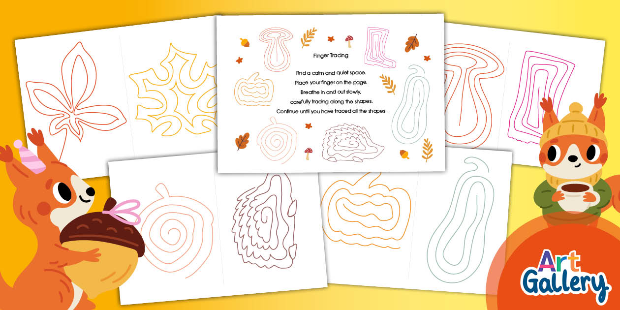 Autumn Themed Finger Tracing Mindfulness Activity Poster Pack